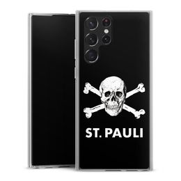 DeinDesign Galaxy S22 Ultra Handy Silikon H&uuml;lle Case transparent Handyh&uuml;lle Totenkopf Fc St. Pauli Official Licensed Product Silikon Case