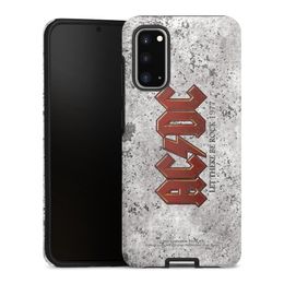 DeinDesign Galaxy S20 Handy Panzer Handyh&uuml;lle robuste Outdoor H&uuml;lle Schutzh&uuml;lle matt Logo Acdc Merchandise Tough Case