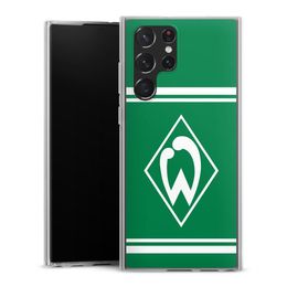DeinDesign Galaxy S22 Ultra Handy Silikon H&uuml;lle Case transparent Handyh&uuml;lle Sv Werder Bremen Official Licensed Product Logo Silikon Case