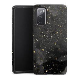 DeinDesign Galaxy S20 FE Handy Panzer Handyh&uuml;lle robuste Outdoor H&uuml;lle Schutzh&uuml;lle gl&auml;nzend Marble Gold & Copper Glitzer Tough Case