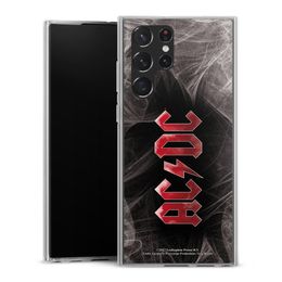 DeinDesign Galaxy S22 Ultra Handy Silikon H&uuml;lle Case transparent Handyh&uuml;lle Merchandise Acdc Logo Silikon Case