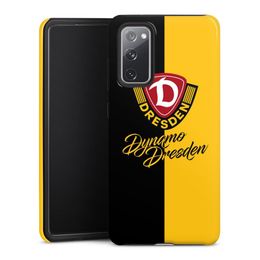 DeinDesign Galaxy S20 FE 5G Handy Panzer Handyh&uuml;lle robuste Outdoor H&uuml;lle Schutzh&uuml;lle gl&auml;nzend Sg Dynamo Dresden Official Licensed Product Sgd Tough Case