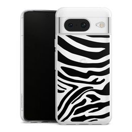 DeinDesign Google Pixel 8 Handy Silikon H&uuml;lle Case transparent Handyh&uuml;lle Muster Black Silikon Case