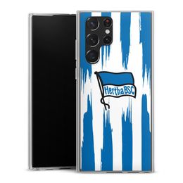 DeinDesign Galaxy S22 Ultra Handy Silikon H&uuml;lle Case transparent Handyh&uuml;lle Bundesliga Hertha Bsc Official Licensed Product Silikon Case