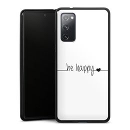 DeinDesign Galaxy S20 FE Handy Silikon H&uuml;lle Case schwarz Handyh&uuml;lle Sayings Statement Happiness