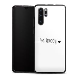 DeinDesign Huawei P30 Pro Handy Silikon H&uuml;lle Case schwarz Handyh&uuml;lle Statement Happiness Sayings