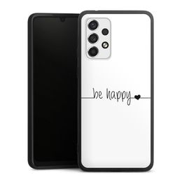 DeinDesign Galaxy A33 5G Handy Premium Silikon H&uuml;lle Handyh&uuml;lle schwarz Case Happiness Sayings Statement Silikon Premium Case