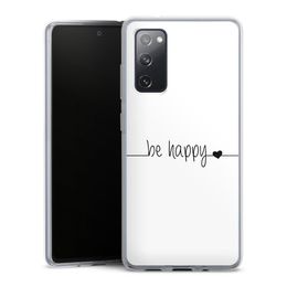 DeinDesign Galaxy S20 FE Handy Silikon H&uuml;lle Case transparent Handyh&uuml;lle Sayings Statement Happiness Silikon Case