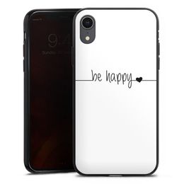 DeinDesign iPhone Xr Handy Silikon H&uuml;lle Case schwarz Handyh&uuml;lle Statement Happiness Sayings