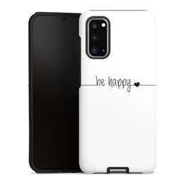 DeinDesign Galaxy S20 Handy Panzer Handyh&uuml;lle robuste Outdoor H&uuml;lle Schutzh&uuml;lle matt Statement Happiness Sayings Tough Case