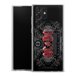 DeinDesign Galaxy S22 Ultra Handy Silikon H&uuml;lle Case transparent Handyh&uuml;lle Merchandise Black Ice Acdc Silikon Case