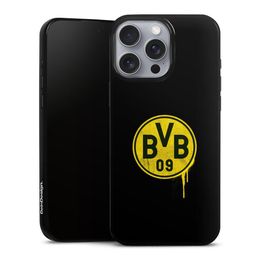 DeinDesign iPhone 16 Pro Max Handy Slim Case extra d&uuml;nn Silikon Handyh&uuml;lle schwarz H&uuml;lle Borussia Dortmund Official Licensed Product Bvb Silikon Slim Case