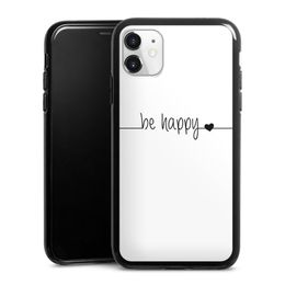 DeinDesign iPhone 11 Handy Silikon H&uuml;lle Case schwarz Handyh&uuml;lle Sayings Statement Happiness