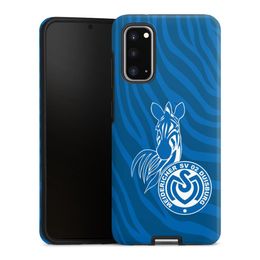 DeinDesign Galaxy S20 Handy Panzer Handyh&uuml;lle robuste Outdoor H&uuml;lle Schutzh&uuml;lle matt Merchandise Msv Duisburg Zebra Tough Case