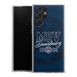 DeinDesign Galaxy S22 Ultra Handy Silikon H&uuml;lle Case transparent Handyh&uuml;lle Soccer Merchandise Msv Duisburg Silikon Case