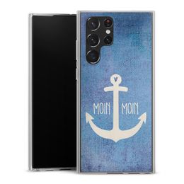 DeinDesign Galaxy S22 Ultra Handy Silikon H&uuml;lle Case transparent Handyh&uuml;lle Anchor Maritim Blue Silikon Case