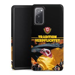 DeinDesign Galaxy S20 FE 5G Handy Panzer Handyh&uuml;lle robuste Outdoor H&uuml;lle Schutzh&uuml;lle gl&auml;nzend Sgd Sg Dynamo Dresden Merchandise Tough Case