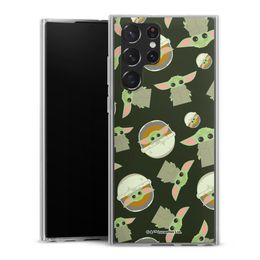 DeinDesign Galaxy S22 Ultra Handy Silikon H&uuml;lle Case transparent Handyh&uuml;lle Official Licensed Product Star Wars Muster Baby Yoda Silikon Case