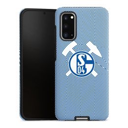 DeinDesign Galaxy S20 Handy Panzer Handyh&uuml;lle robuste Outdoor H&uuml;lle Schutzh&uuml;lle matt Bundesliga Stripes Fc Schalke 04 Tough Case