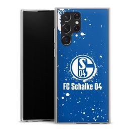 DeinDesign Galaxy S22 Ultra Handy Silikon H&uuml;lle Case transparent Handyh&uuml;lle S04 Fc Schalke 04 Logo Silikon Case