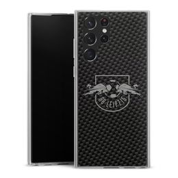 DeinDesign Galaxy S22 Ultra Handy Silikon H&uuml;lle Case transparent Handyh&uuml;lle Rb Leipzig Carbon Metallic Look Silikon Case