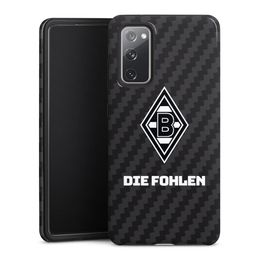 DeinDesign Galaxy S20 FE 5G Handy Panzer Handyh&uuml;lle robuste Outdoor H&uuml;lle Schutzh&uuml;lle gl&auml;nzend Gladbach Carbon Borussia M&ouml;nchengladbach Tough Case