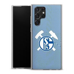 DeinDesign Galaxy S22 Ultra Handy Silikon H&uuml;lle Case transparent Handyh&uuml;lle Bundesliga Stripes Fc Schalke 04 Silikon Case