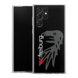 DeinDesign Galaxy S22 Ultra Handy Silikon H&uuml;lle Case transparent Handyh&uuml;lle Logo Sc Freiburg Official Licensed Product Silikon Case