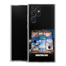 DeinDesign Galaxy S22 Ultra Handy Silikon H&uuml;lle Case transparent Handyh&uuml;lle Hertha Bsc Wall Official Licensed Product Silikon Case