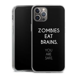 DeinDesign iPhone 12 Pro Max Handy Silikon H&uuml;lle Case transparent Handyh&uuml;lle Funny Zombie Statement Silikon Case