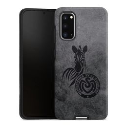 DeinDesign Galaxy S20 Handy Panzer Handyh&uuml;lle robuste Outdoor H&uuml;lle Schutzh&uuml;lle matt Official Licensed Product Msv Duisburg Zebra Tough Case