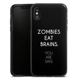 DeinDesign iPhone X Handy Silikon H&uuml;lle Case schwarz Handyh&uuml;lle Statement Funny Zombie