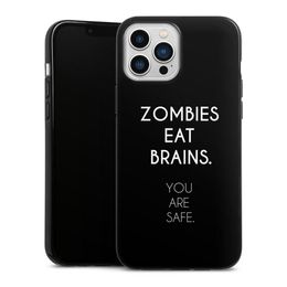 DeinDesign iPhone 13 Pro Max Handy Silikon H&uuml;lle Case schwarz Handyh&uuml;lle Statement Funny Zombie