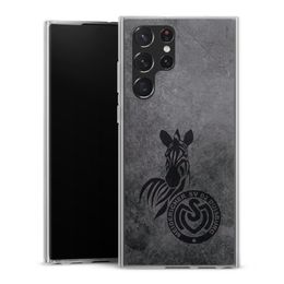 DeinDesign Galaxy S22 Ultra Handy Silikon H&uuml;lle Case transparent Handyh&uuml;lle Official Licensed Product Msv Duisburg Zebra Silikon Case