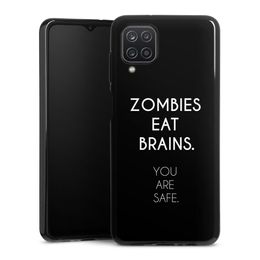 DeinDesign Galaxy A12 Handy Silikon H&uuml;lle Case schwarz Handyh&uuml;lle Funny Zombie Statement