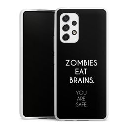 DeinDesign Galaxy A53 5G Handy Silikon H&uuml;lle Case wei&szlig; Handyh&uuml;lle Zombie Statement Funny Silikon Case