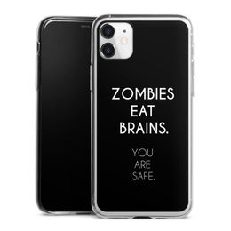 DeinDesign iPhone 11 Handy Slim Case Silikon Handyh&uuml;lle transparent H&uuml;lle extra d&uuml;nn Zombie Statement Funny Silikon Slim Case