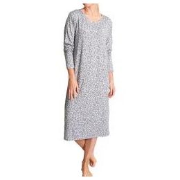 Nachthemd Tom Tailor "Victoria", Damen, Gr. 36 (S), N-Gr, grau (grau, mittel, allover), Single Jersey, Obermaterial: 95% Viskose, 5% Elasthan, gemustert, bequem wadenlang, Rundhals, Kleider Nachthemd, Mit Print, 3/4-&Auml;rmel, Rundhalsausschnitt, feminin, Viskosemix