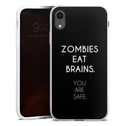 DeinDesign iPhone Xr Handy Silikon H&uuml;lle Case wei&szlig; Handyh&uuml;lle Statement Funny Zombie Silikon Case