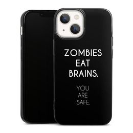 DeinDesign iPhone 13 Mini Handy Slim Case extra d&uuml;nn Silikon Handyh&uuml;lle schwarz H&uuml;lle Statement Funny Zombie Silikon Slim Case