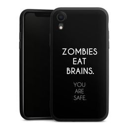 DeinDesign iPhone Xr Handy Premium Silikon H&uuml;lle Handyh&uuml;lle schwarz Case Statement Funny Zombie Silikon Premium Case