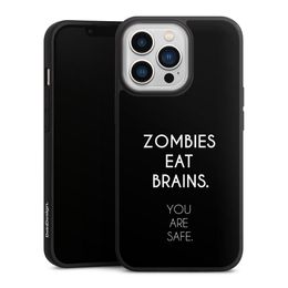 DeinDesign iPhone 13 Pro Handy Premium Silikon H&uuml;lle Handyh&uuml;lle schwarz Case Statement Funny Zombie Silikon Premium Case