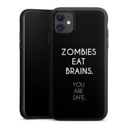 DeinDesign iPhone 11 Handy Premium Silikon H&uuml;lle Handyh&uuml;lle schwarz Case Zombie Statement Funny Silikon Premium Case