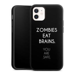 DeinDesign iPhone 12 mini Handy Premium Silikon H&uuml;lle Handyh&uuml;lle schwarz Case Statement Funny Zombie Silikon Premium Case