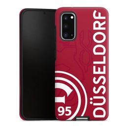 DeinDesign Galaxy S20 Handy Panzer Handyh&uuml;lle robuste Outdoor H&uuml;lle Schutzh&uuml;lle matt Lettering F95 Fortuna D&uuml;sseldorf Tough Case