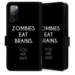 DeinDesign Galaxy S20 Handy Klapph&uuml;lle Handyh&uuml;lle aus Kunst Leder schwarz Flip Case Statement Funny Zombie Sideflip mit Lasche