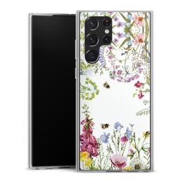 DeinDesign Galaxy S22 Ultra Handy Silikon H&uuml;lle Case transparent Handyh&uuml;lle Meadow Nature Flowers Silikon Case