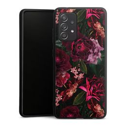 DeinDesign Galaxy A52s 5G Handy Premium Silikon H&uuml;lle Handyh&uuml;lle schwarz Case Blossom Flowers Rose Silikon Premium Case