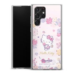 DeinDesign Galaxy S22 Ultra Handy Silikon H&uuml;lle Case transparent Handyh&uuml;lle Water Colour Hello Kitty Merchandise Silikon Case