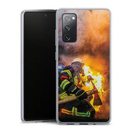 DeinDesign Galaxy S20 FE Handy Silikon H&uuml;lle Case transparent Handyh&uuml;lle Fire Fire Fighters Life Saver Silikon Case